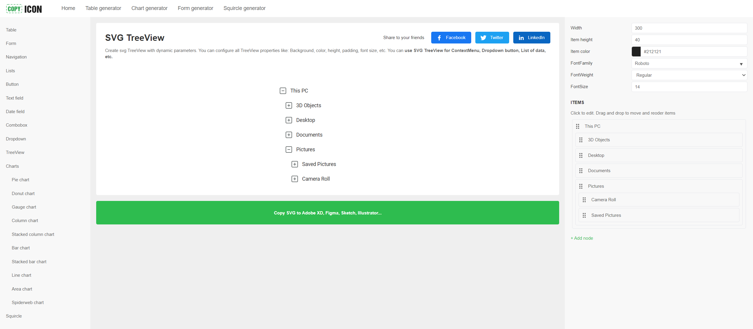 SVG TreeView Generator Online - Copyicon.com